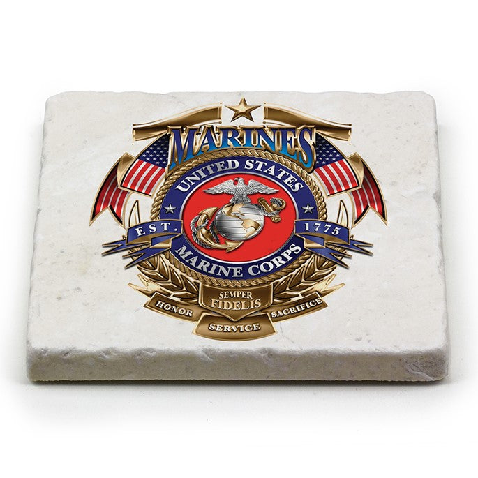 USMC Stoneware Coasters – The Leatherneck Club Swag Shop