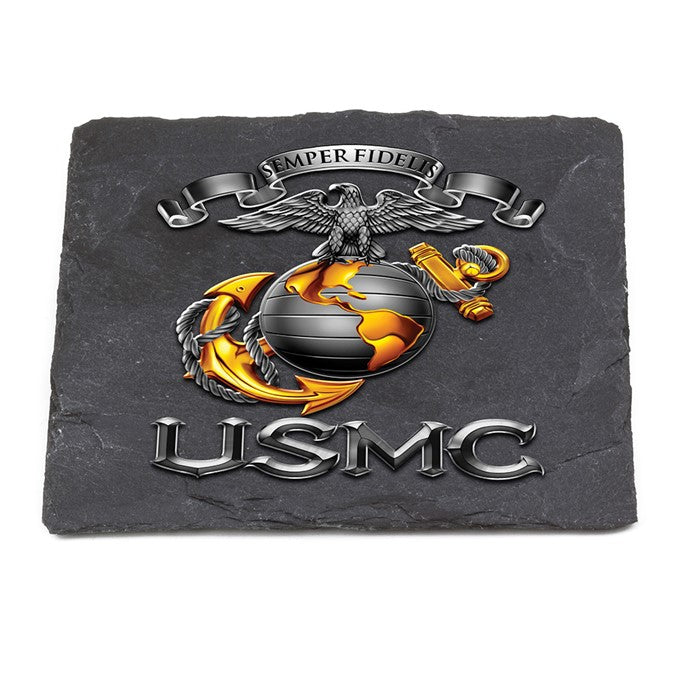 USMC-SEMPER FIDELIS Stoneware Coaster – The Leatherneck Club Swag Shop